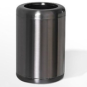 LEASYLIFE Brushed Stainless Steel Trash can,Open Top Wastebasket Bin,Garbage Can for Bathroom,Living Room,Office,Kitchen,Bedroom,Hotel (Black Gold)