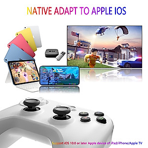 BEITONG i1 MFi Game Controller For iPad iPhone IOS Gaming Controller 1000 mAh Battery Bluetooth Wireless Gamepad For Apple TV Arcade iPod Mobile Cloud Gaming (White New)