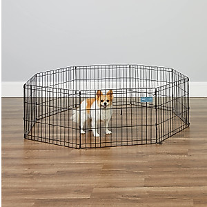 MidWest Homes for Pets Dog Exercise Pen & Playpen, 18-Inch, No Door, Black
