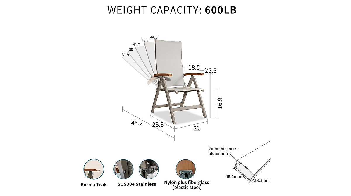 Astomi High Back Patio Chair - Stylish & Portable