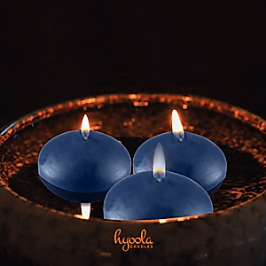 Hyoola Premium Midnight Blue Floating Candles 1.75 Inch - 3 Hour Burn Time - Made in Europe - 20 Pack