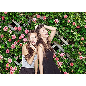AIIKES 7x5FT Flowers Backdrop for Photography Spring Floral Photo Backdrop Green Leaf Fence Backdrops Birthday Party Decoration Wedding Bridal Shower Backdrop Photo Studio Props 11-453