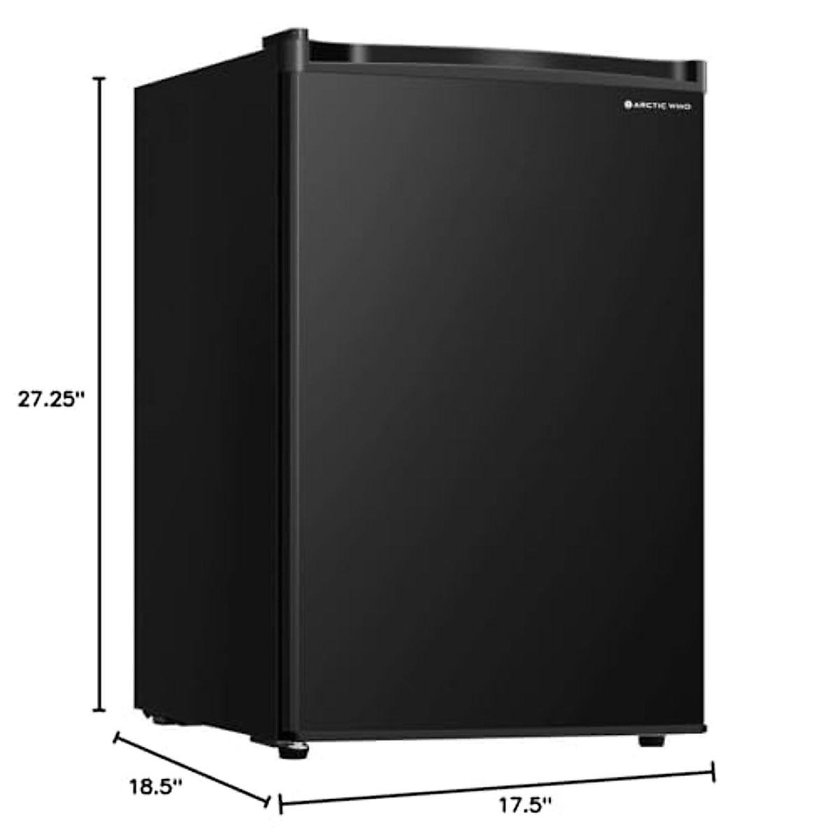 Arctic Wind 2AW1BF26A 2.6-Cu. Ft Energy Star Compact Refrigerator with Freezer Compartment, Drink and Snack Mini Fridge for Bedroom, Dorm Room, Office in Black