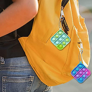 Christmas 60Pcs Mini Pop Push It Keychain Fidget Toy Pack,Mini Pop Push It Bubble Fidget Sensory Toys,Toys for Kids Adult Gifts