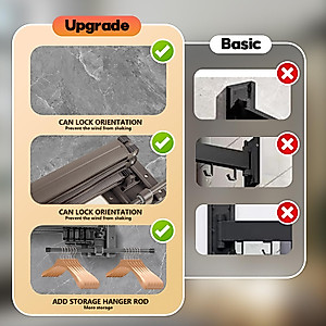 ZTEEERS Clothes Drying Rack,Wall Mounted Clothes Drying Rack,Space Saver，Folding,Retractable，Collapsible(Tri-Fold), Sturdy Foldable Hanging Organizer for Clothing