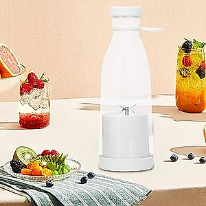 ＫＬＫＣＭＳ Electric Juicer Juice Mixer Office Kitchen Hiking Home Juicer Cup with Lids Personal Travel Blender for Outdoor Smoothies Shakes Watermelon, White