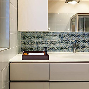 Valet Tray Nightstand Organizer Mens Vanity Tray,Catchall Tray Dresser Cologne Tray Jewelry Key Tray,Leather,Brown,10.2 x 8.4 x 1.8 inches