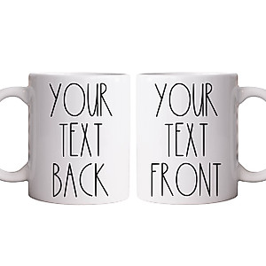 YOUR CUSTOM TEXT Rae Dunn Inspired Ceramic Mug - 11oz Personalized Mug