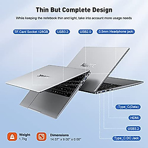 ACEMAGIC Laptop 15.6 FHD 16GB DDR4 512GB SSD, Intel Quad-Core 12th Alder Lake N95(Up to 3.4GHz) with Windows 11 Pro PC, Light Metal Laptop Computers Support 2.4G/5G WiFi, BT5.0, 2×Speaker, Mic, USB3.2