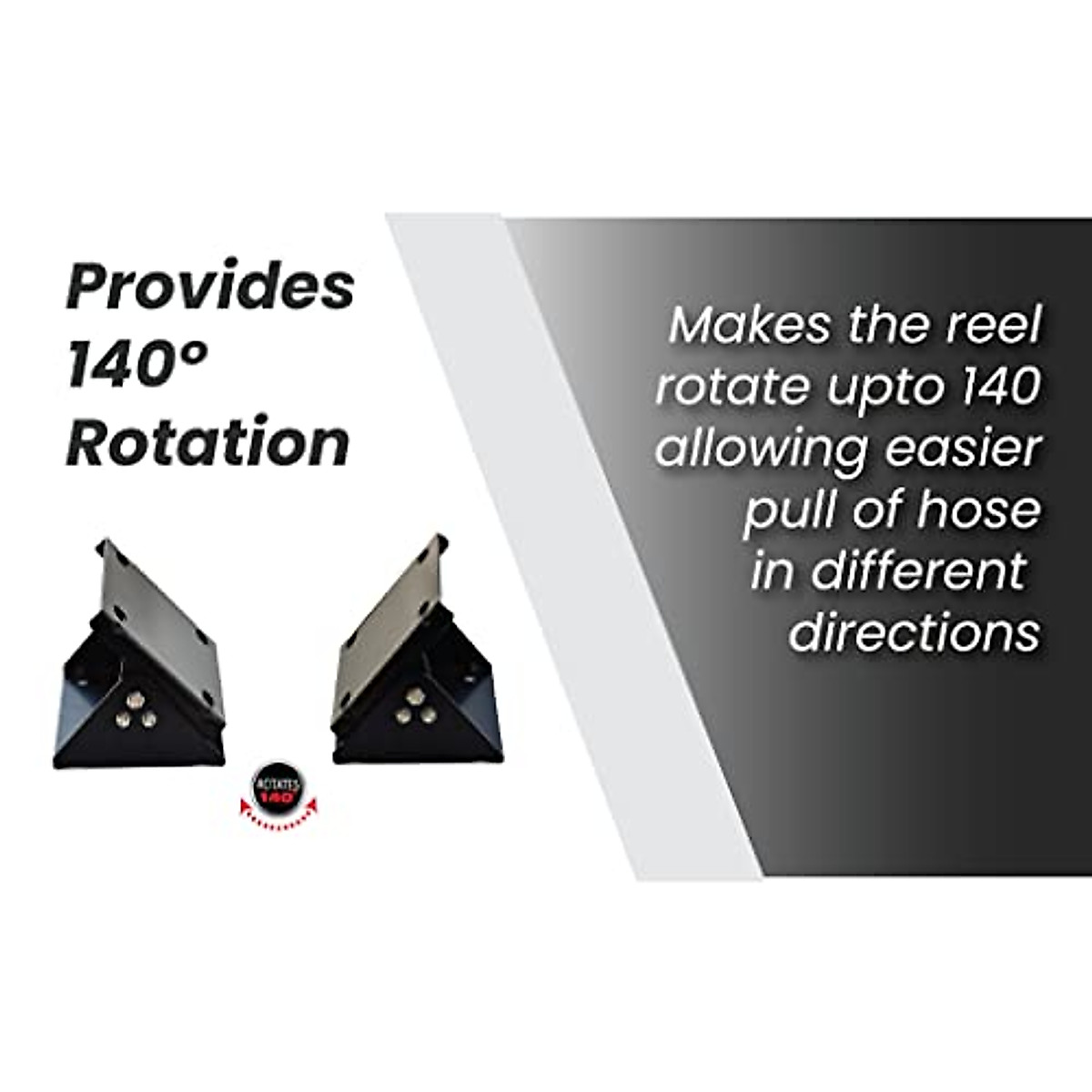 BLUBIRD HRS3812 20 ga. 8.5" x 6" Universal Hose Reel Swivel Mount for Floor, Wall, Ceiling, 140 Degree Rotation, Black Powder Coated, Steel, 4 Slotted Holes