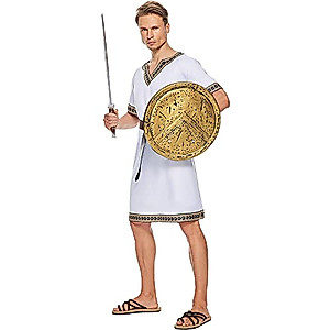 FantastCostumes Unisex Adult's Roman Warrior Costume Halloween Ancient Greek Cosplay Costume, White