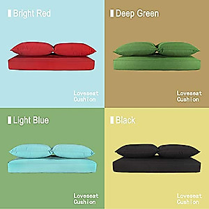 BOSSIMA Patio Furniture Cushions Comfort Deep Seat Glider Loveseat Cushion Indoor Outdoor Seating Cushions Light Blue