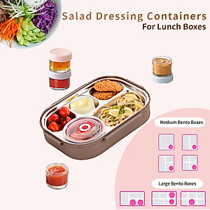 Small Glass Jars with Lids [6 Pack], Salad Dressing Container To Go, Condiment Containers & Dipping Sauce Cups, Glass Meal Prep Containers for Lunch Box (1.7oz)