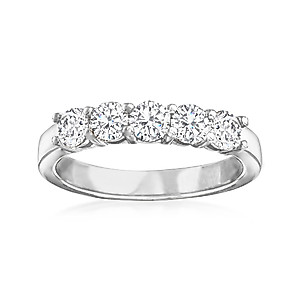 Ross-Simons Diamond 5 Stone Ring in 14kt White Gold