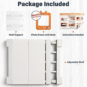 Kadamii Adjustable Locker Shelf, Extends to Fits Your School Locker, Tension Shelf for School Work Locker Partition, Locker Accessories White