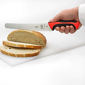 Mercer Culinary Millennia Color Handle Cutlery 10" Bread Knife (Wavy Edge Wide) Red