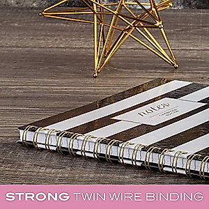 Cambridge Business Notebook, Hardcover, 80 Sheets, 9-1/2 x 7 Inches, Fashion, Black/White Stripe (59012)