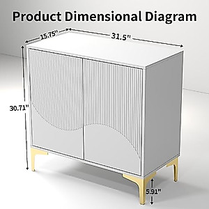 scolyk White Buffet Cabinet with Storage： White Coffee Bar Cabinet with Storage， Kitchen Sideboard Cabinet, 2 Door Cabinet Buffets & Sideboards， White Kitchen Cabinets