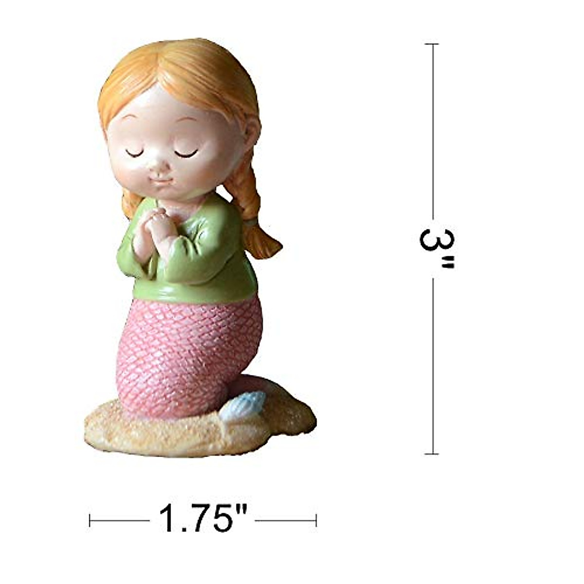 Gemmia Fairy Garden Mermaid Figurine- Praying Mermaid