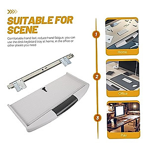 DOITOOL 1 Set Desk Tray Plastic Trays Office Desk Accessories Keyboard Tray Drawer Keyboard Slide Out Tray Keyboard Stand Keyboard Shelf Under Desk Sliding Bracket Computer Desk abs