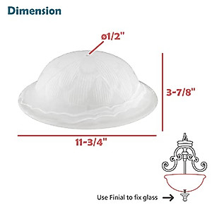 Aspen Creative 25016-65-1, Flush/Semi-Flush Mount Alabaster Glass Shade, 1/2" Center Hole, 11-3/4" Diameter x 3-7/8" Height