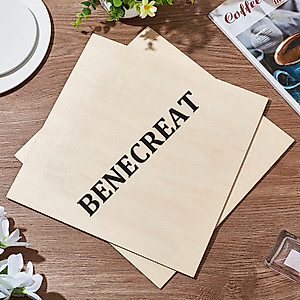 BENECREAT 2PCS Wood Veneer Sheets Laser Cut, 12x12 Inches Self Adhesive Rectangle Wood Panels for DIY Painting, Laser Projects, Woodworking, Model Making, 3mm Thick