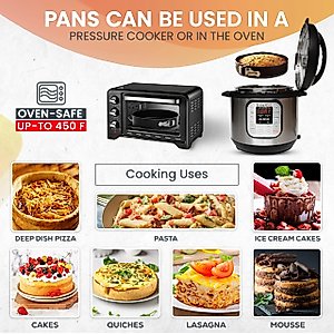 RFAQK Non-Stick 9 Inch Springform Pan - Spring form Pan for Cheesecake with Removable Bottom, Bonus Icing Spatula with 30 Pcs Parchment Paper & Recipe E-Book - Ideal for Baking Cakes, Pizzas, & More!