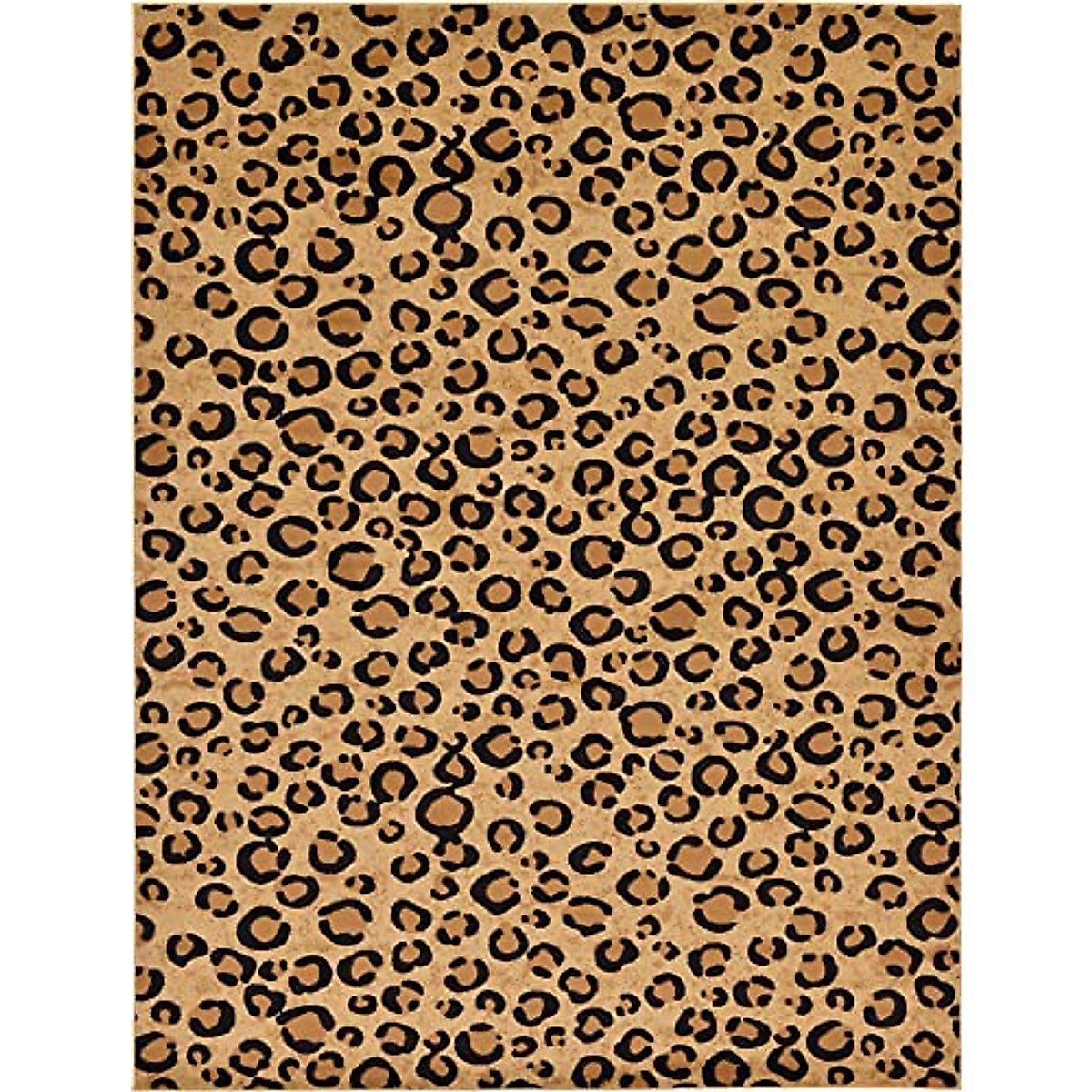 Unique Loom Wildlife Collection Area Rug - Leopard (9' x 12' Rectangle, Light Brown/ Black)