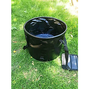 BANCHELLE Collapsible Camping Bucket with Lid 5 Gallon for Traveling Fishing Gardening (Black, 20L)