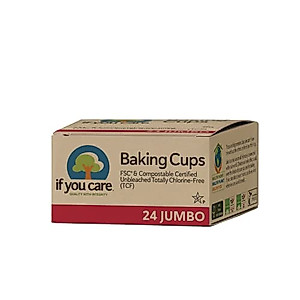If You Care Unbleached Cupcake Liner Baking Cups - 24 Pack of 24-Count Boxes – Extra Large Jumbo Size - Made of Silicone Coated, Greaseproof Parchment Paper, Compostable Muffin Holders
