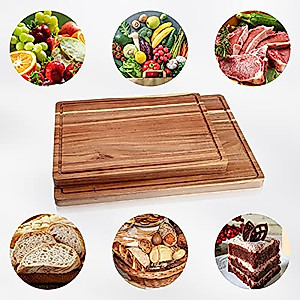 Cibeat Extra Large Wood Cutting Board 24 x 18 Inch, 1.2 Inches Thick Butcher Block, Reversible Wooden Kitchen Block, over Stove Cutting Board, with Side Handles and Juice Grooves