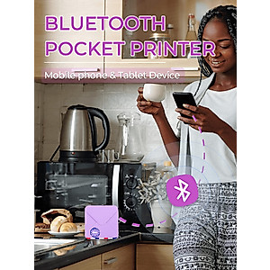 Phomemo M02S Mini Thermal Printer, 300DPI Bluetooth Portable Wireless Pocket Mobile Sticker Printer Compatible with iOS & Android Phone,Printing Photo, Document, Labels, Address, Creative Gift - Black