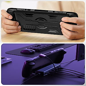 Docking Station for ASUS ROG Ally & Steam Deck, 6 in 1 Steam Deck Dock Stand -HDMI 2.0 4k@60Hz Gigabit Ethernet 3 USB 3.0 Port and USB-C PD Port