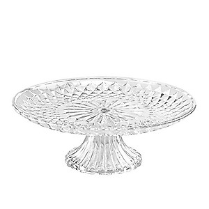 Cake Stand Dessert Display Pedestal - 12” Large Round Plastic Cake Stands Set of 2 - Table Cupcake Holder with Base - Clear Crystal Cake Plate Server Platter Serving Tray for Wedding Birthday Party