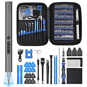 Vastar Electric Screwdriver, 152 in 1 Cordless Mini Precision Screwdriver Set with 119 Magnetic Precision Bits, Rechargeable Portable Repair Tool Kit with LED Lights for Electronics Phones