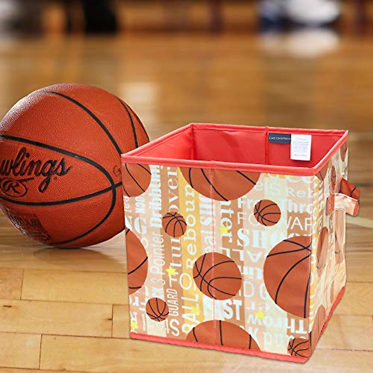 Passion for Basketball Collection 11"x11"x11" Storage Cube (Wooden Background)