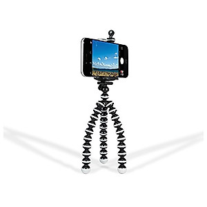 GPX 7 Inch Micro Smartphone Tripod, Includes Smartphone Adapter and Mounting Adapter, Max Height 6.1 Inches (TPD78B), Black