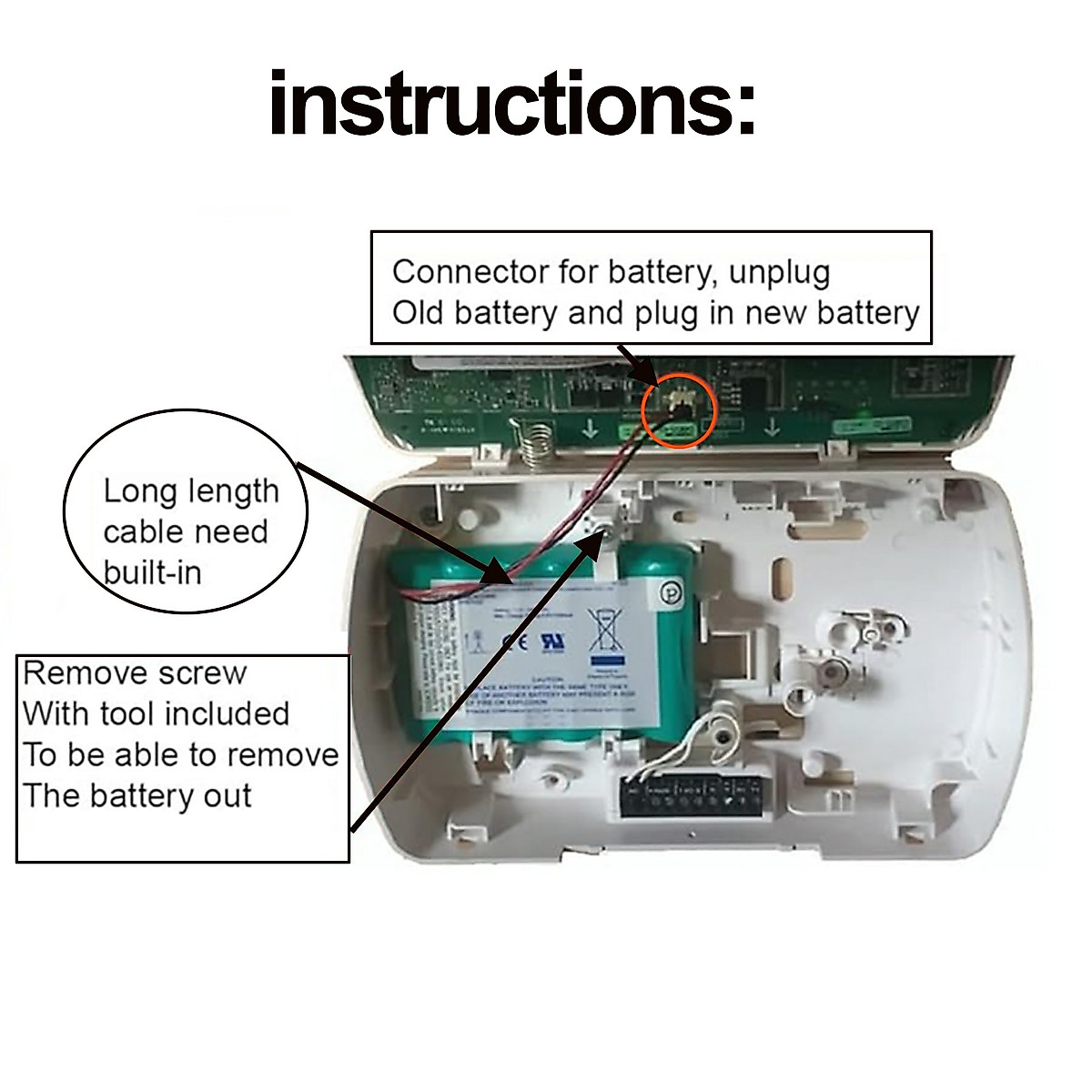 GEILIENERGY 6PH-H-4/3A3600-S-D22 7.2v 3600mAh Ni-MH Battery Compatible with DSC IMPASSA 9057 Battery Wireless Security System