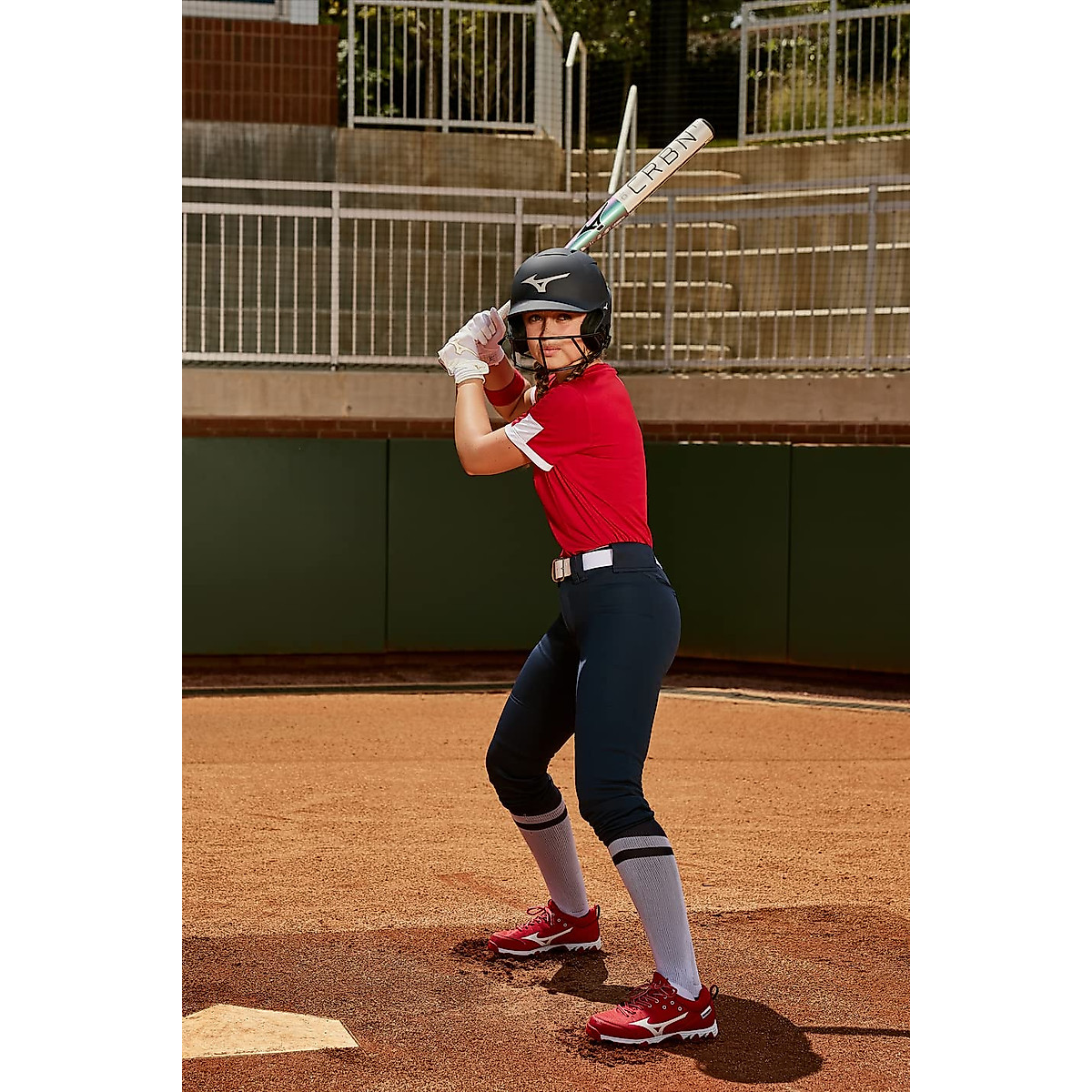 Mizuno Adult Women's Belted Low Rise Fastpitch Softball Pant, Navy, Medium