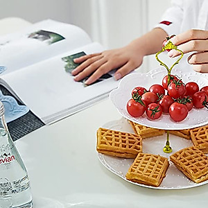 6 Set Cupcake Stand Dessert Stand 3 Tier Cake Stand White Plastic Party Cupcake Holder Tiered Candy Dessert Display Plates Serving Tray Table Decor for Baby Shower Wedding Birthday Celebration