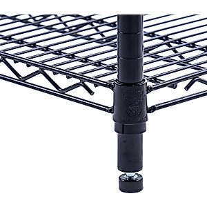 Utility Basics 60" x 24" x 72" Black 5-Tier Wire Shelving NSF 4000 LBS Max Capacity Heavy Duty Steel Storage Rack for Warehouses, Garages, Hospitals, Kitchens, and Commercial Spaces w/Premium Wheels