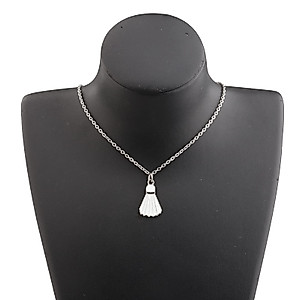 FUSTMW Badminton Necklace Badminton Racket Pendant Gifts Sports Ball Inspirational Gifts Badminton Player Gifts for Badminton Lovers (Necklace)