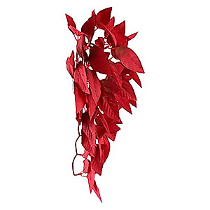 POPETPOP Aquarium Artificial Plant Fake Aquatic Plants Suction Cup Rattan Ornament for Fish Tank Landscape Decoration Red