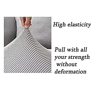 DuANgu L Shaped Sofa Cover Super Stretch Softness Universal Sofa Slipcovers Polyester Stylish Couch Covers Great for Kids and Pets -Blue-4 Seater+4 Seater