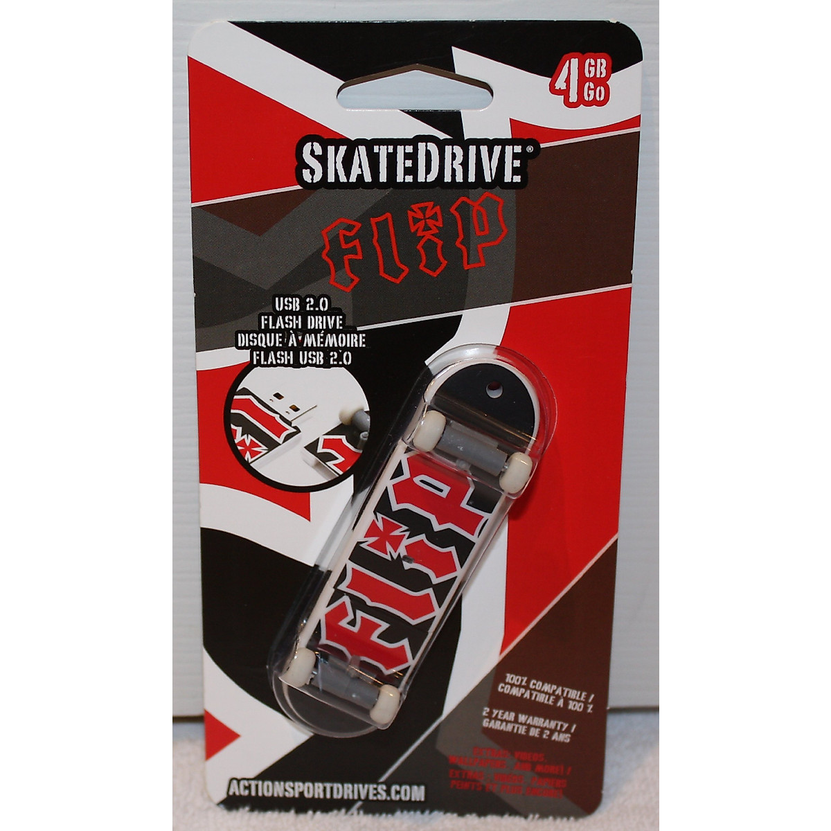 4GB Skatedrive Flash Drive USB 2.0 Mixed Skateboard Brands Retail