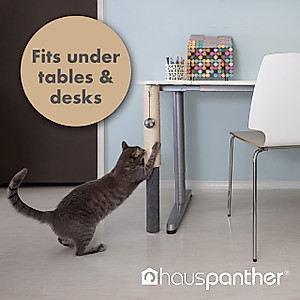 Hauspanther Scratch Pole - Adjustable Under-Table Cat Scratcher, Sisal/Felt, by Primetime Petz