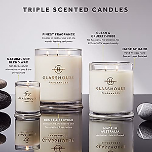 Glasshouse Fragrances After Hours Candle, Triple Scented Natural Soy Wax Blend, 2 Wicks & Glass Jar, 65 Hour Burn Time, Rum & Vanilla, 13.4 Oz (380g)