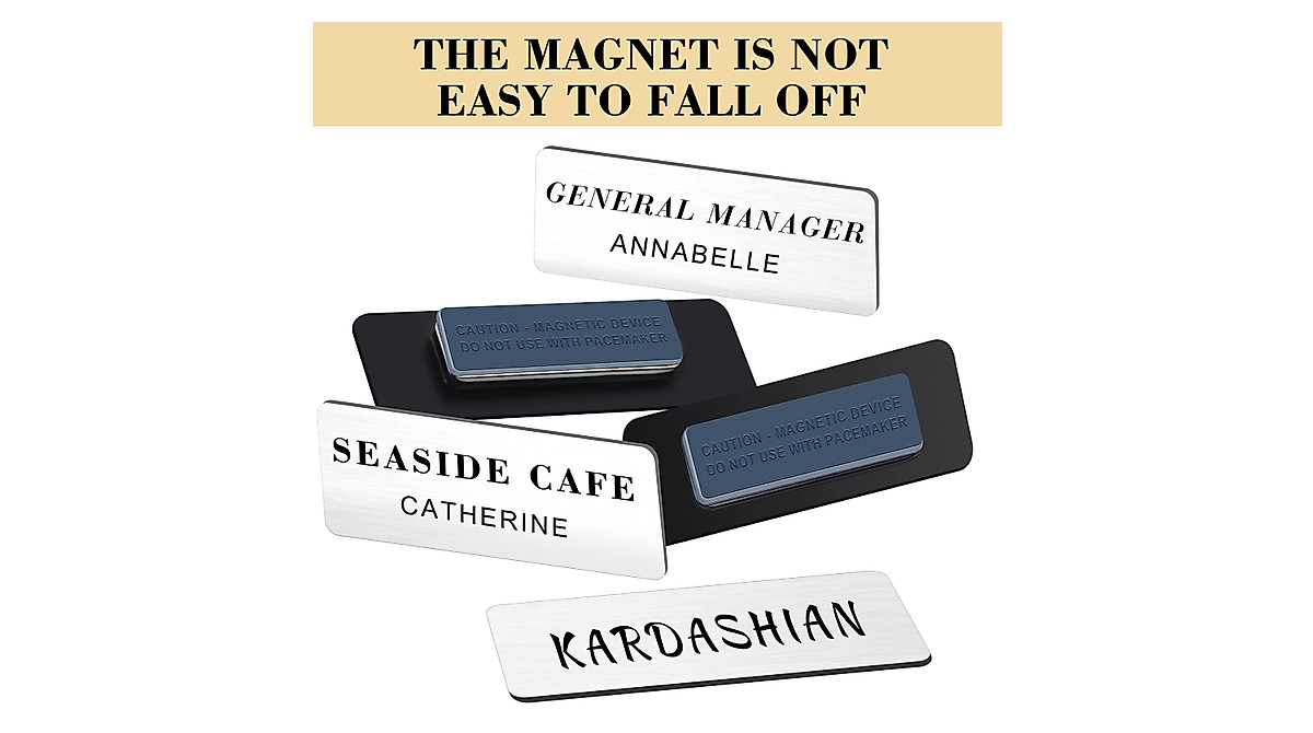 50 Pack Magnetic Name Tags - Durable & Versatile Solution