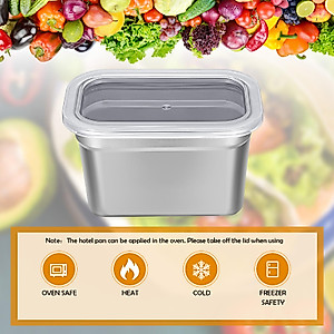 8 Pcs Stainless Steel Food Containers with Lids 1/9 Size Steam Hotel Pans 1 mm Thick Restaurant Table Pans Food Prep Pan Metal Meal Food Containers Steamer for Freezer Buffet Kitchen(4'' Deep)