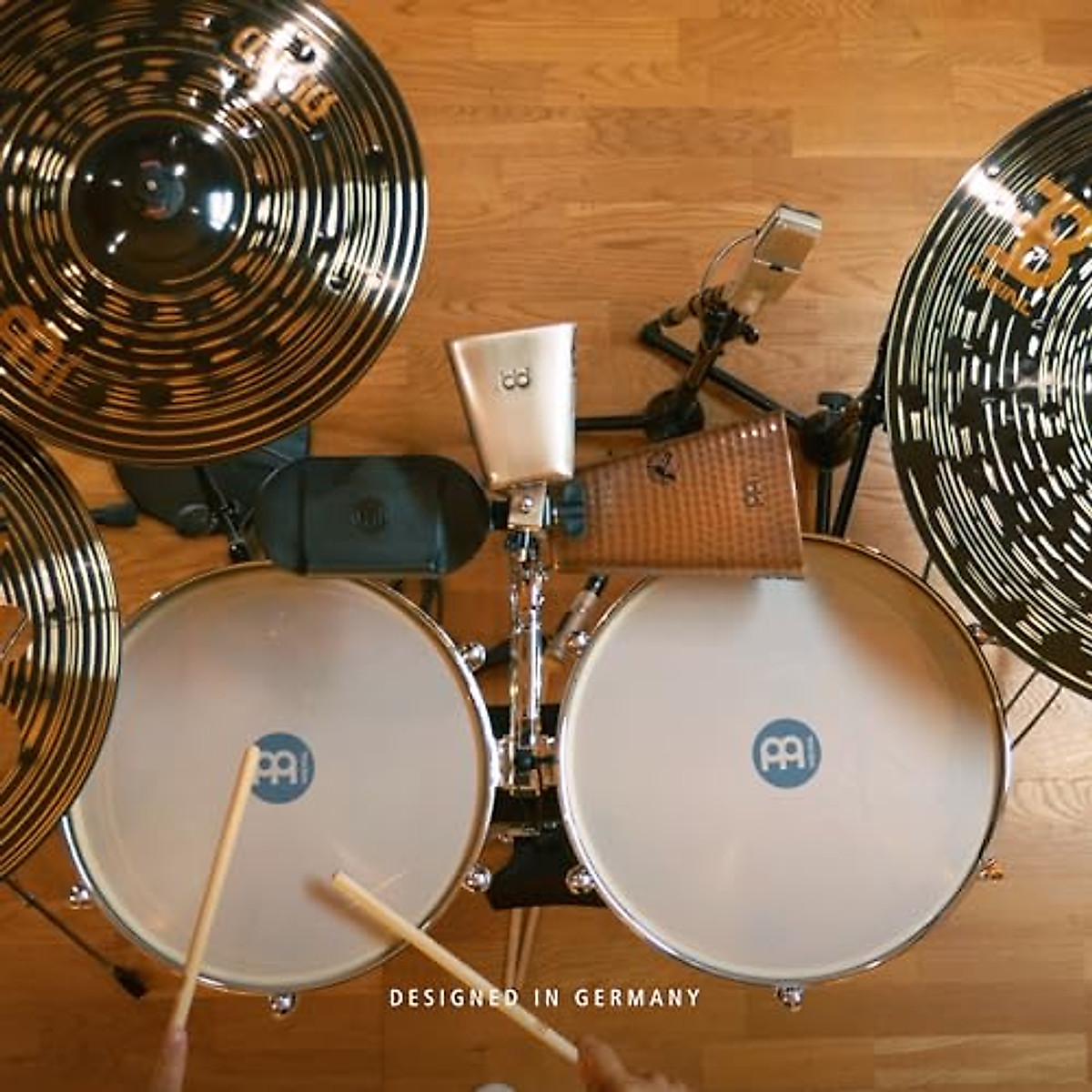 Meinl Percussion Block with Adjustable Mount, Low Pitch – NOT MADE IN CHINA – For Perc Rigs, Drum Set or Marching Band, TWO-YEAR WARRANTY (MPE4R)